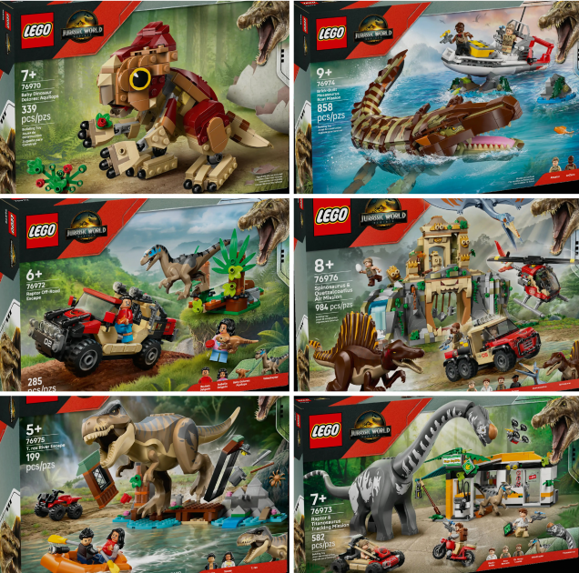 Zes nieuwe LEGO Jurassic World Rebirth-sets aangekondigd voor 1 juni ...